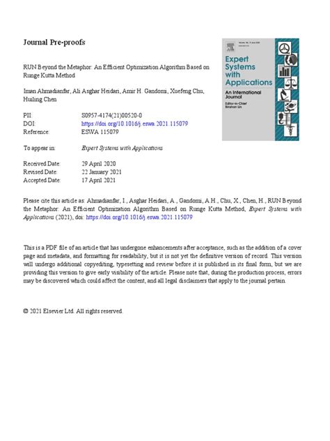 run beyond the metaphor an efficient optimization algorithm based on