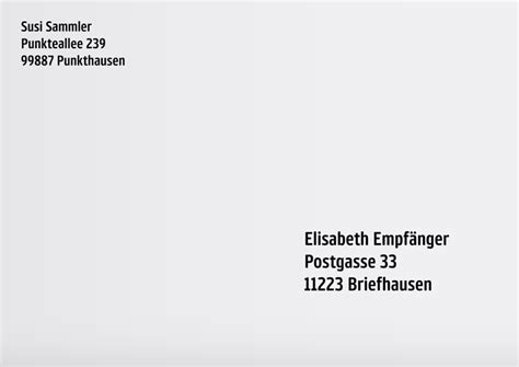 Brief beschriften Absender Empfänger richtig notieren PAYBACK
