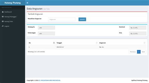 source code aplikasi hutang piutang toko dengan php mysql ordodev