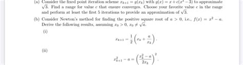 solved a consider the fixed point iteration scheme xk 1