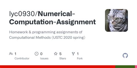 github lyc0930 numerical computation assignment homework and programming assignments of