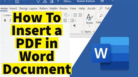 how to insert a pdf in word document 2022 youtube