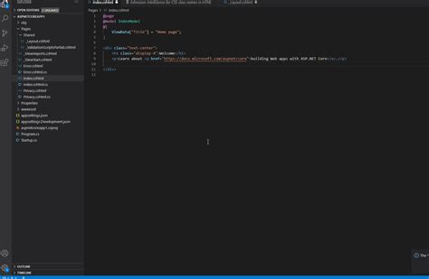 Asp Net Core Extension IntelliSense For CSS Class Names In HTML Not