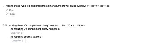 solved adding these two 8 bit 2 s complement binary numbers