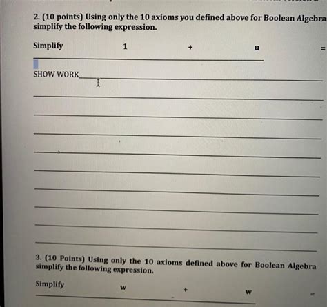 solved 2 10 points using only the 10 axioms you defined