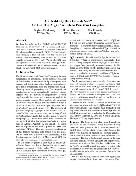pdf are text only data formats safe or use this latex class file to pwn your computer