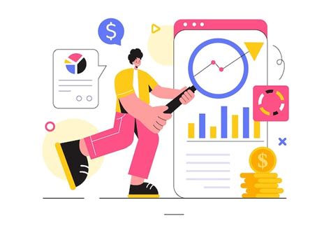 Premium Vector Market Research And Analysis Vector Illustration With