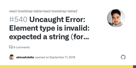 Uncaught Error Element Type Is Invalid Expected A String For Built