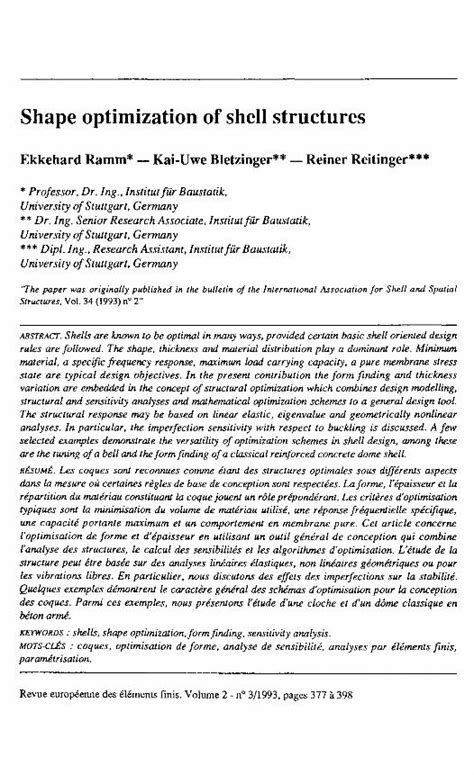 pdf shape optimization of shell structures dokumen tips