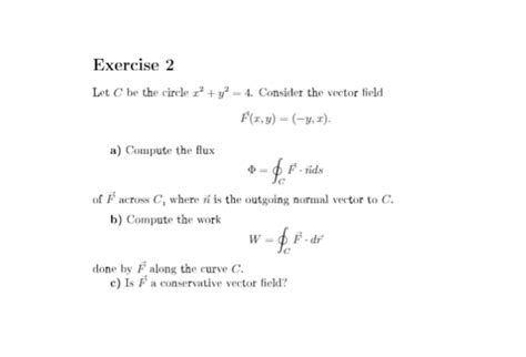 solved exercise 2 let c be the circle 1² y2 4 consider