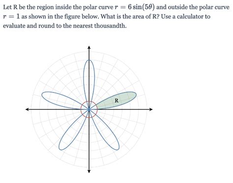 solved let r be the region inside the polar curve r 6sin 5θ