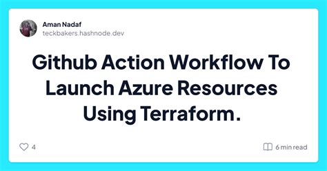 github action workflow to launch azure resources using terraform