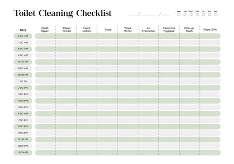 Restaurant Bathroom Cleaning Checklist Cleaning Schedule Cleaning