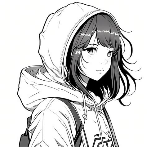 Página para colorear de chica anime Foto Premium