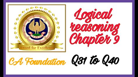 CA Foundation Logical Reasoning CODING DECODING Q31 To Q40 YouTube