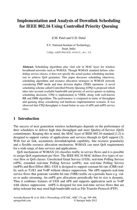 pdf implementation and analysis of downlink scheduling for ieee 802 16 using controlled