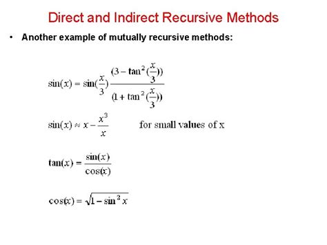 types of recursive methods direct and indirect recursive