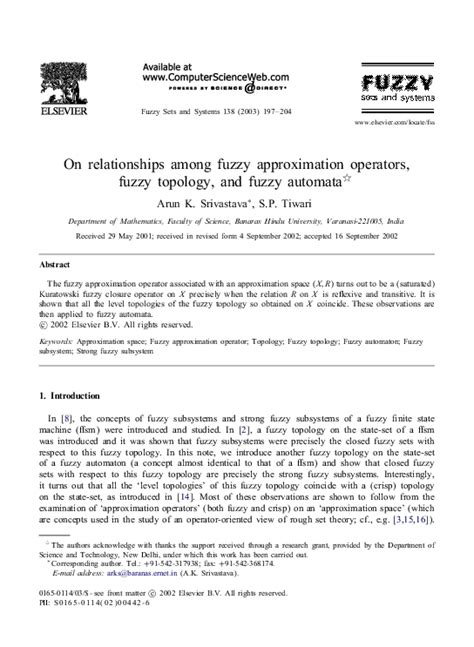 pdf on relationships among fuzzy approximation operators fuzzy topology and fuzzy automata