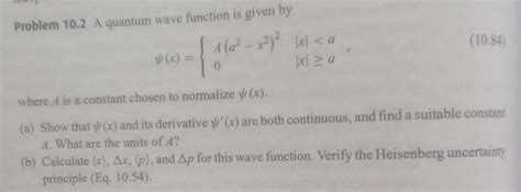 solved problem 10 2 a quantum wave function is given by