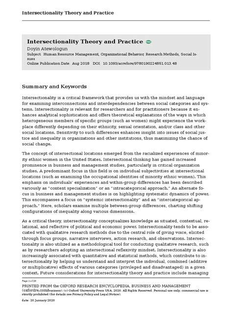intersectionality theory and practice pdf intersectionality qualitative research
