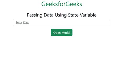 how to pass data to a react bootstrap modal geeksforgeeks