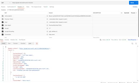 Using The Ms Graph Api