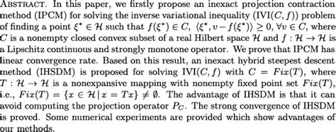 songnian he wen zhang and tzu chien yin inexact projection contraction method and hybrid