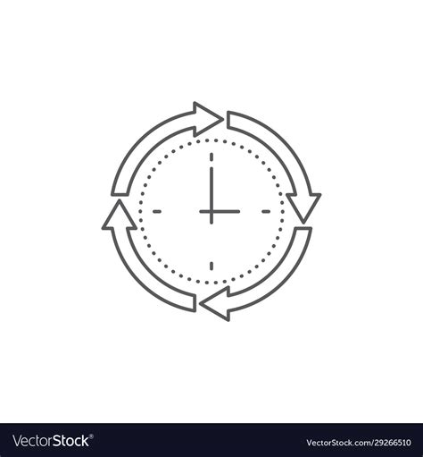 Clock And Circular Arrow Icon Isolated On White Vector Image