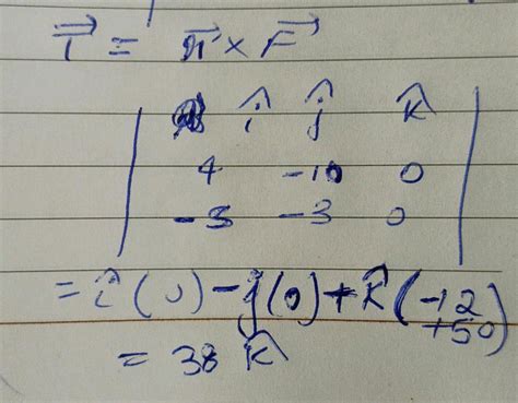 a force vec f 4vec i 10vec j acts on a body at a points having position vector 5vec i