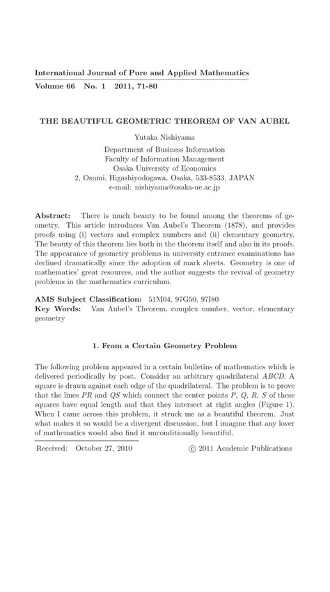 pdf the beautiful geometric theorem of van aubel