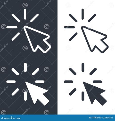 Cursors Icons Click Set Vector Isolated Symbols CartoonDealer