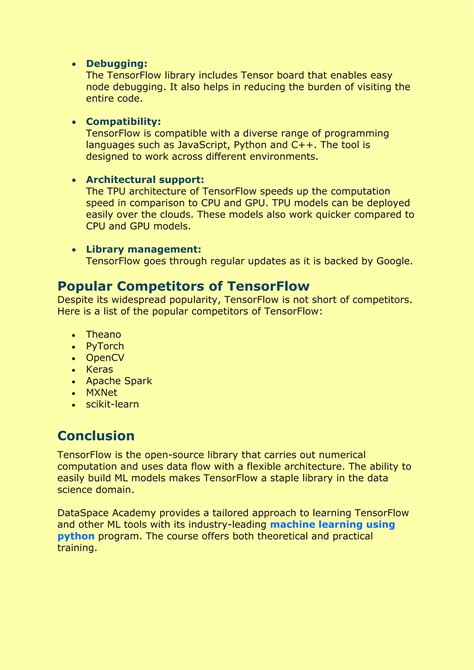 Tensorflow Overview Features And Advantages Pdf