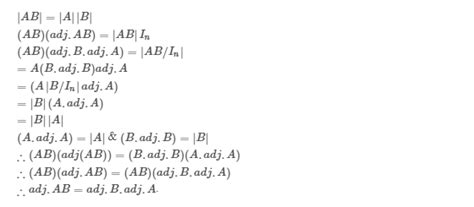 if a and b are two non singular matrices then adj ab