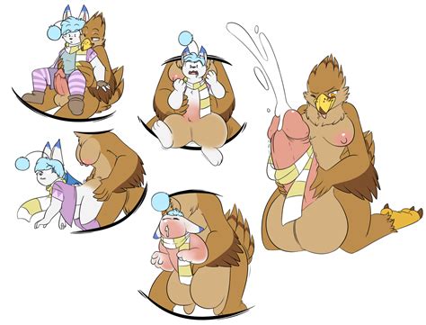 Rule 34 2019 Anthro Avian Balls Beak Big Balls Big Penis Bird Blue Hair Bodily Fluids Breasts