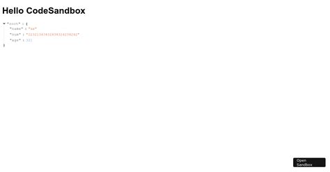 React Json Formatter Examples CodeSandbox