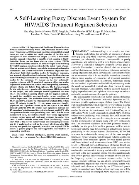 pdf a self learning fuzzy discrete event system for hiv aids treatment regimen selection