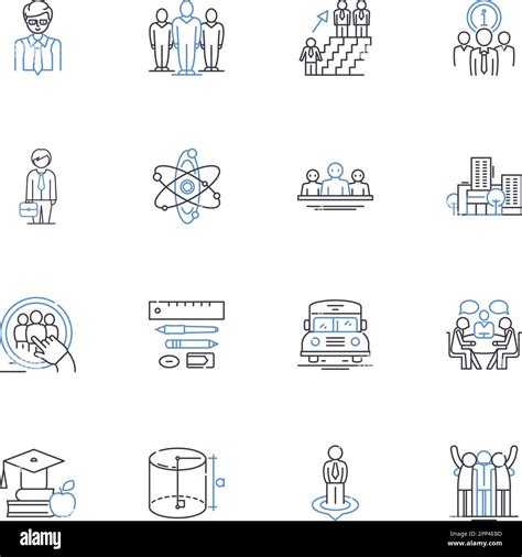 Planning And Strategy Line Icons Collection Vision Objectives