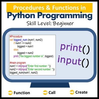 Python Programming Coding Procedures And Functions Distance Learning