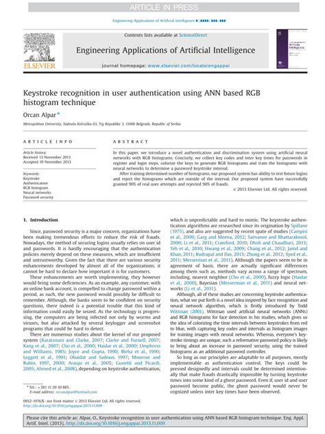 pdf keystroke recognition in user authentication using ann based rgb histogram technique