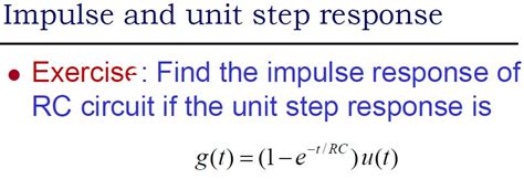 solved impulse and unit step response exercise find the