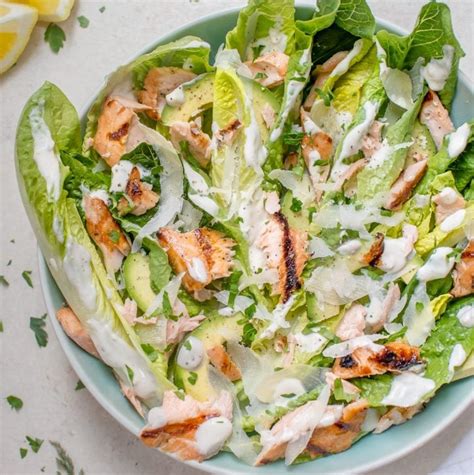 Healthy Grilled Salmon Caesar Salad • Salt And Lavender