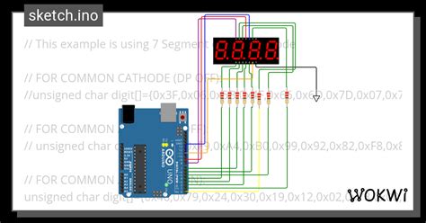 7 Segment Common Anode Wokwi ESP32 STM32 Arduino Simulator