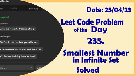 2336 smallest number in infinite set c leetcode daily challenge youtube