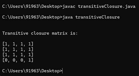 Transitive Closure Of A Graph Coding Ninjas