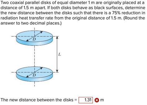 solved two coaxial parallel disks of equal diameter 1 m are