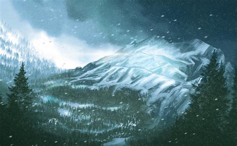 ART OC Out Of The Frozen Forest Environment Illustration R DnD