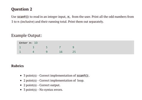Solved In C Please Use Scanf To Read In An Integer Input Chegg