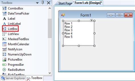 Vb Net List Box Control