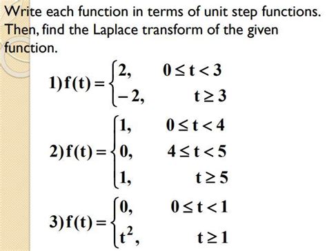 solved write each function in terms of unit step functions