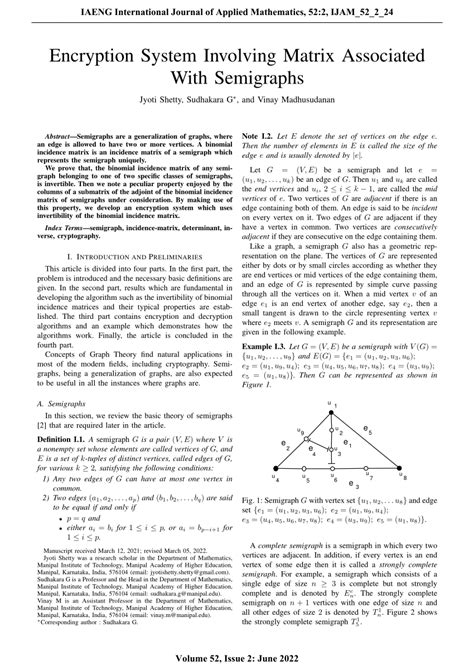 pdf encryption system involving matrix associated with semigraphs